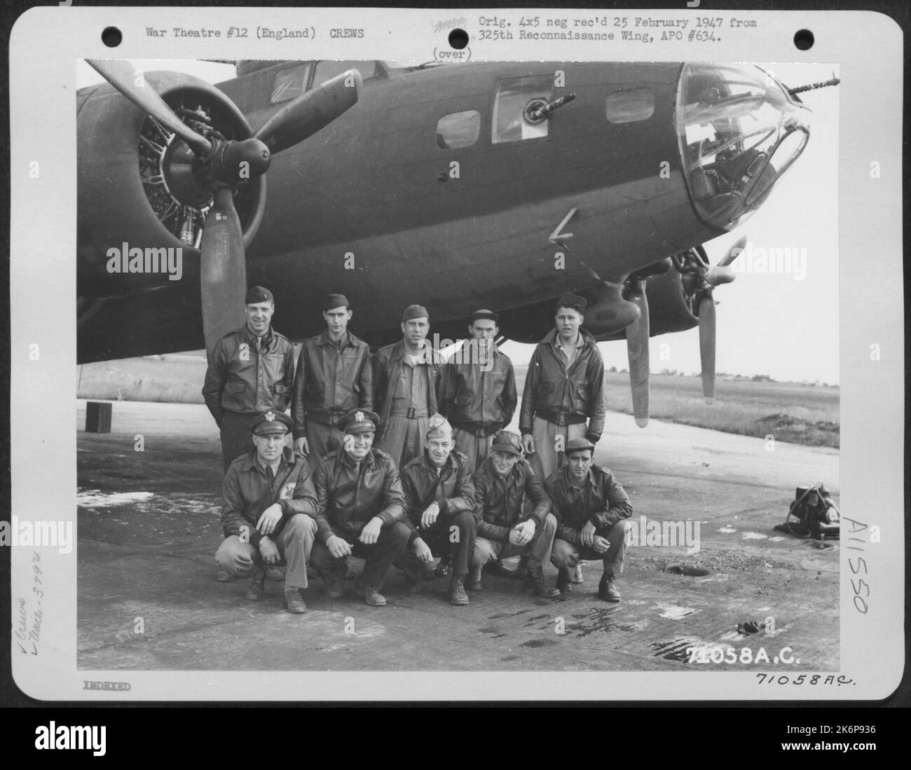 A Crew Of The 379Th Bomb Group Poses Beside The Boeing B-17 "Flying ...