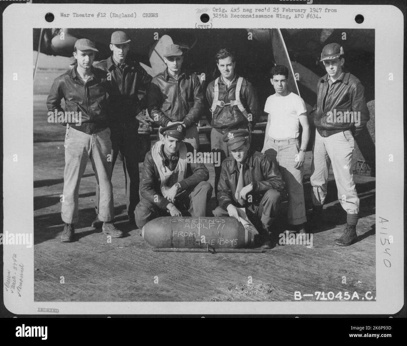 Lt. Moses And Crew Of The 379Th Bomb Group Poses Beside A Boeing B-17 ...