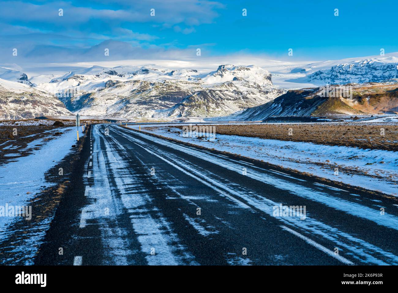 Winter Icelandic Road Trip, Ring Road near Solheimajokull glacier ...