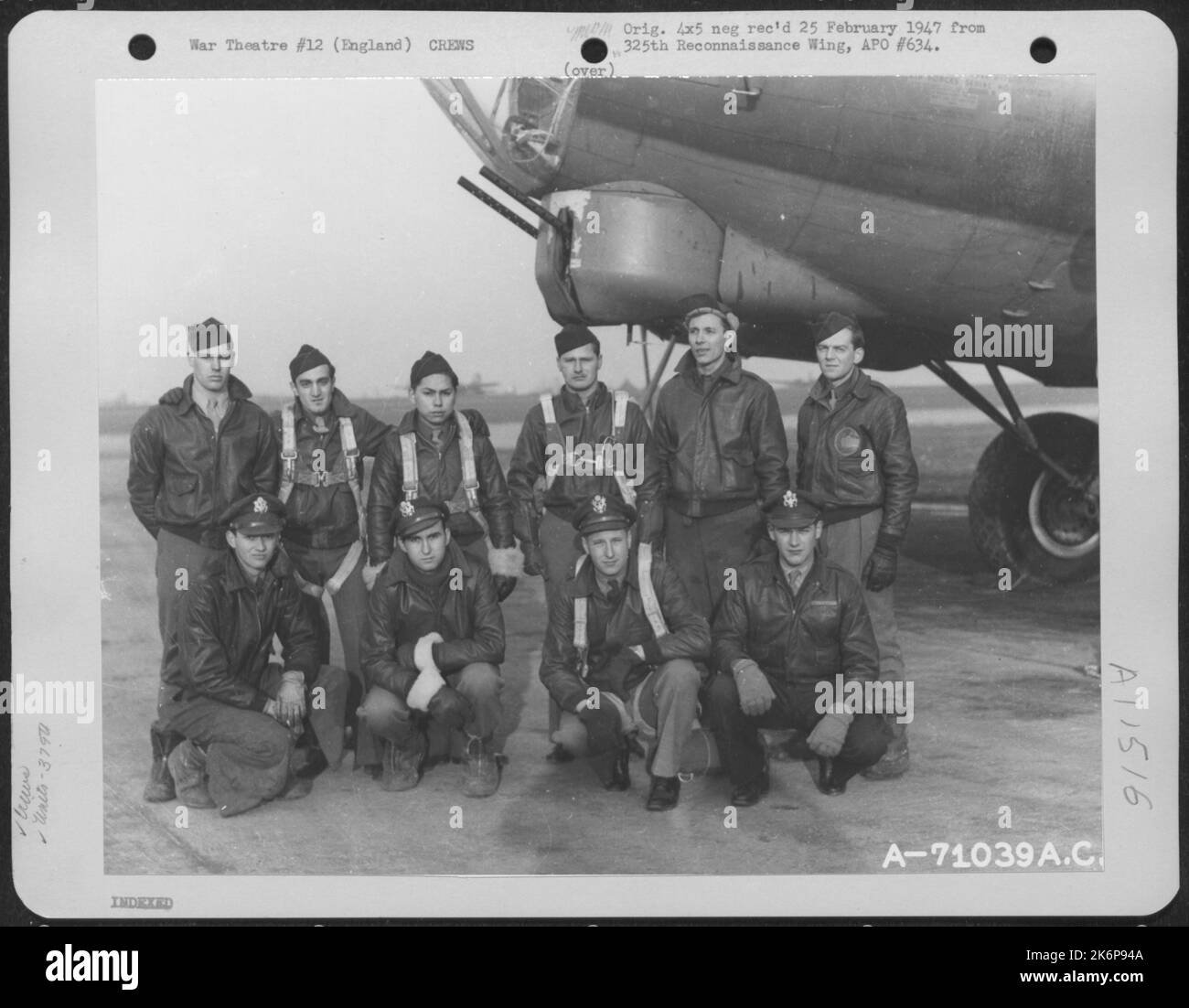 A Crew Of The 379Th Bomb Group Poses Beside A Boeing B-17 "Flying ...