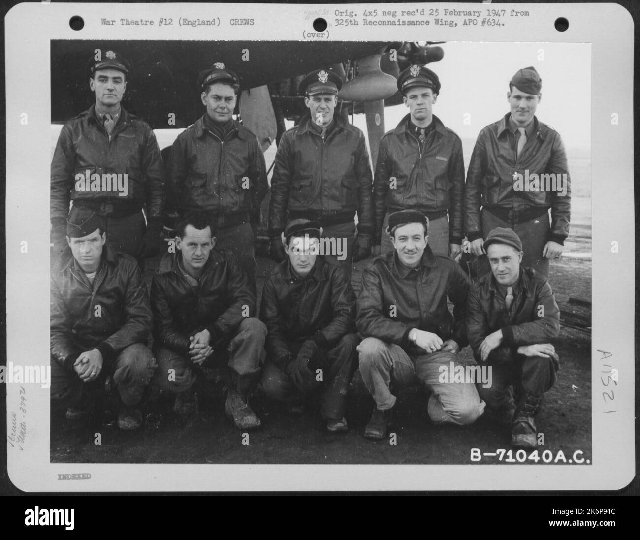A Crew Of The 379Th Bomb Group Poses Beside A Boeing B-17 "Flying ...