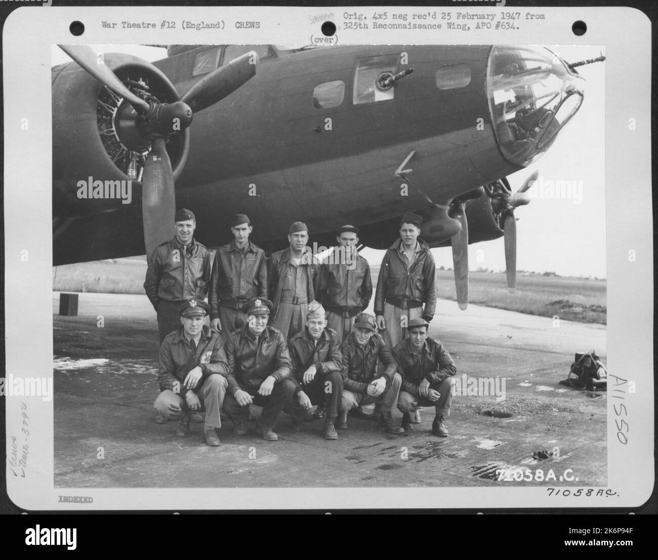 A Crew Of The 379Th Bomb Group Poses Beside The Boeing B-17 "Flying ...