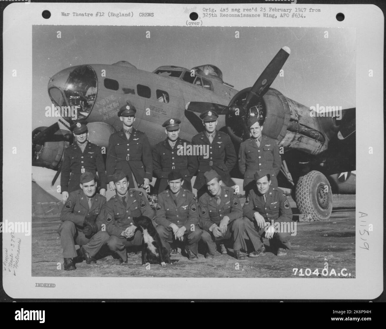 A Crew Of The 379Th Bomb Group Poses Beside A Boeing B-17 "Flying ...