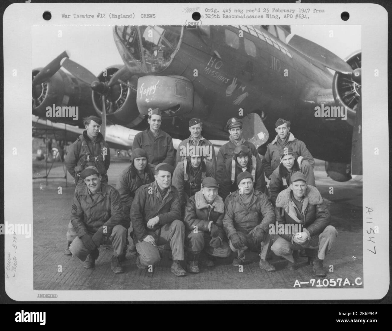 A Crew Of The 379Th Bomb Group Poses Beside A Boeing B-17 "Flying ...