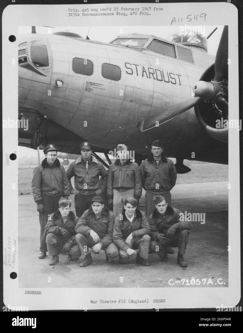 A Crew Of The 379Th Bomb Group Poses Beside The Boeing B-17 "Flying ...