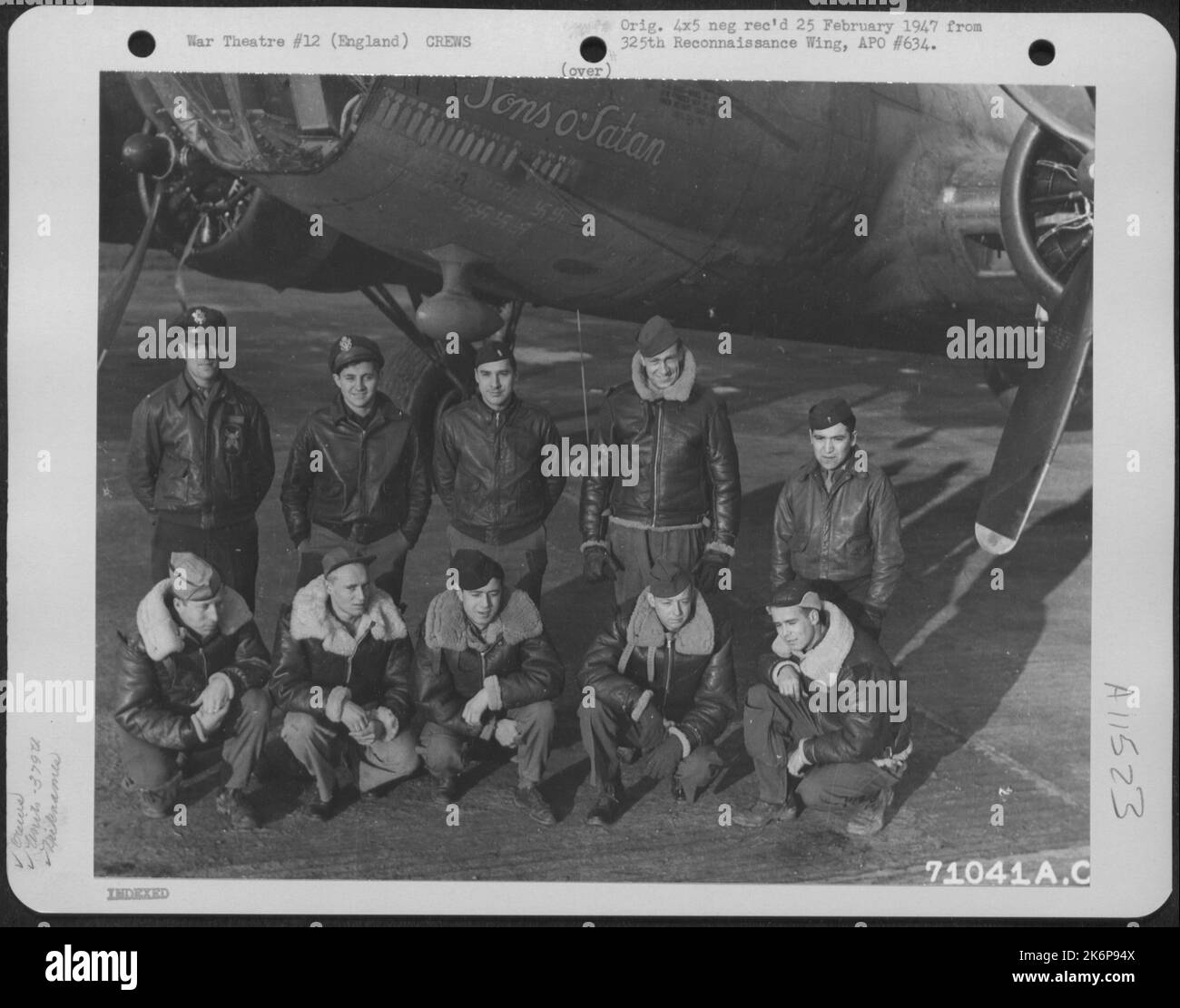 A Crew Of The 379Th Bomb Group Poses Beside A Boeing B-17 "Flying ...