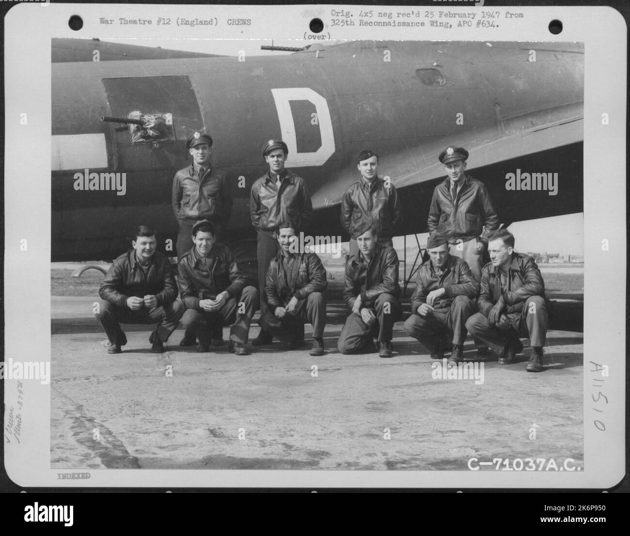 A Crew Of The 379Th Bomb Group Poses Beside A Boeing B-17 "Flying ...