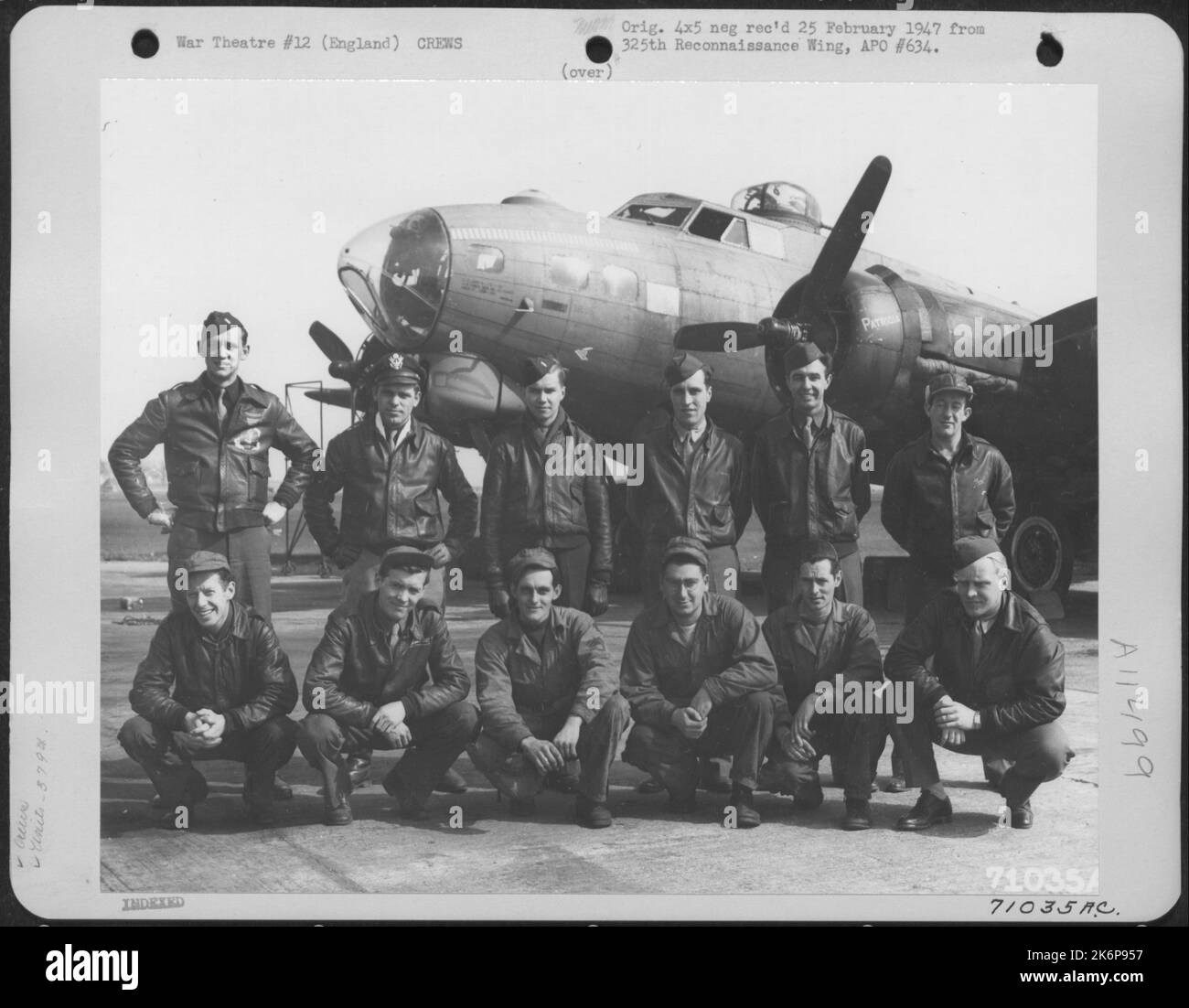 A Crew Of The 379Th Bomb Group Poses Beside A Boeing B-17 "Flying ...