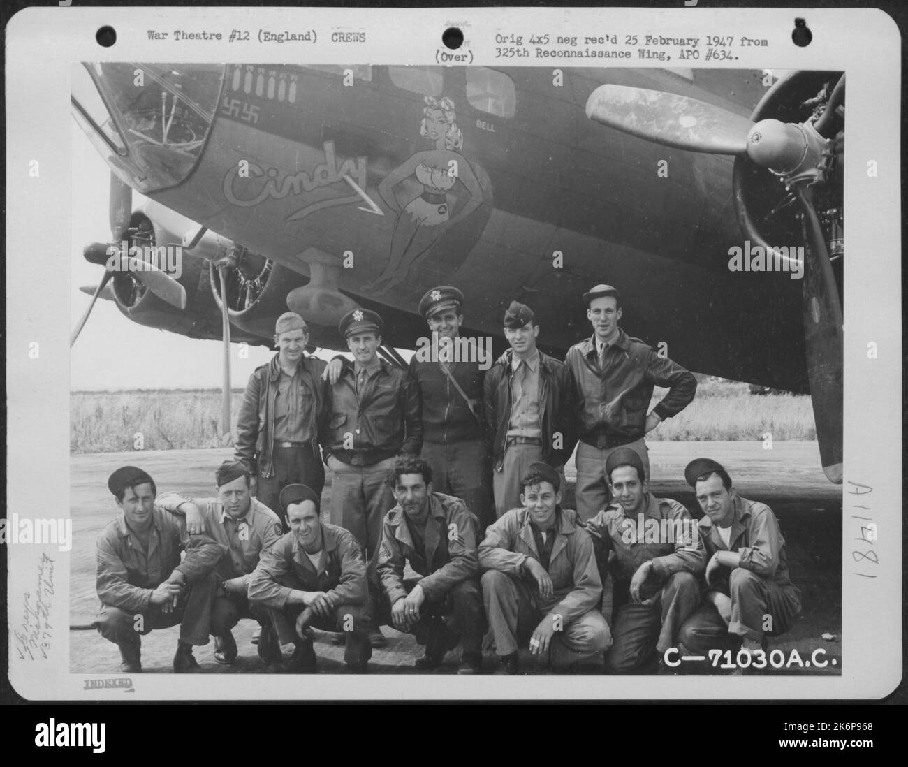 A Crew Of The 379Th Bomb Group Poses Beside A Boeing B-17 "Flying ...