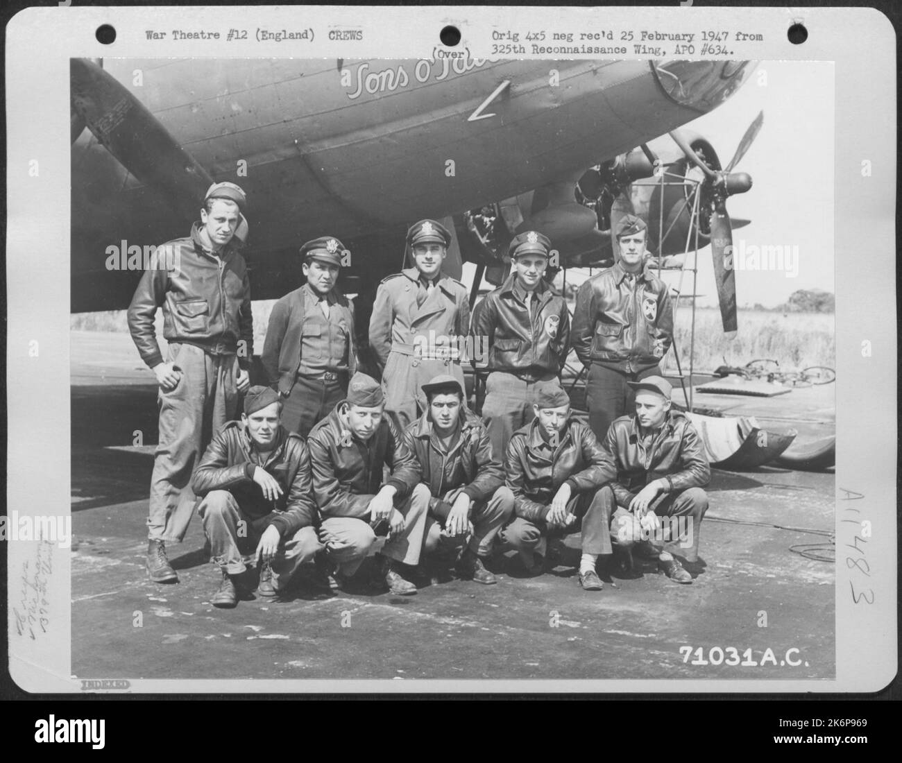 A Crew Of The 379Th Bomb Group Poses Beside The Boeing B-17 "Flying ...