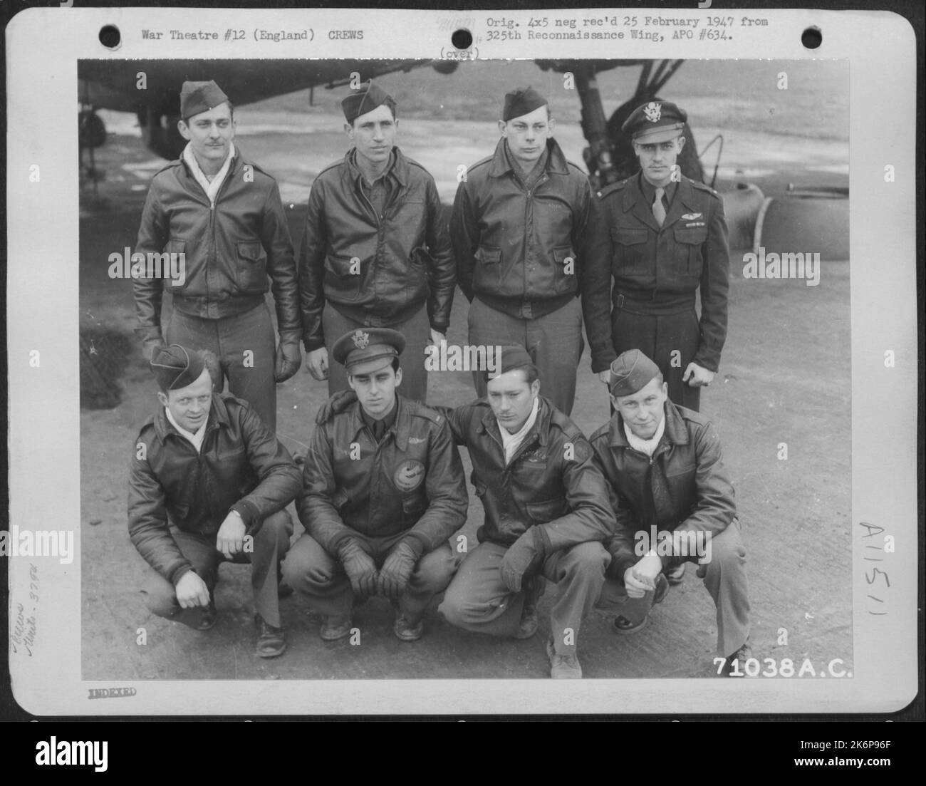 A Crew Of The 379Th Bomb Group Poses Beside A Boeing B-17 "Flying ...