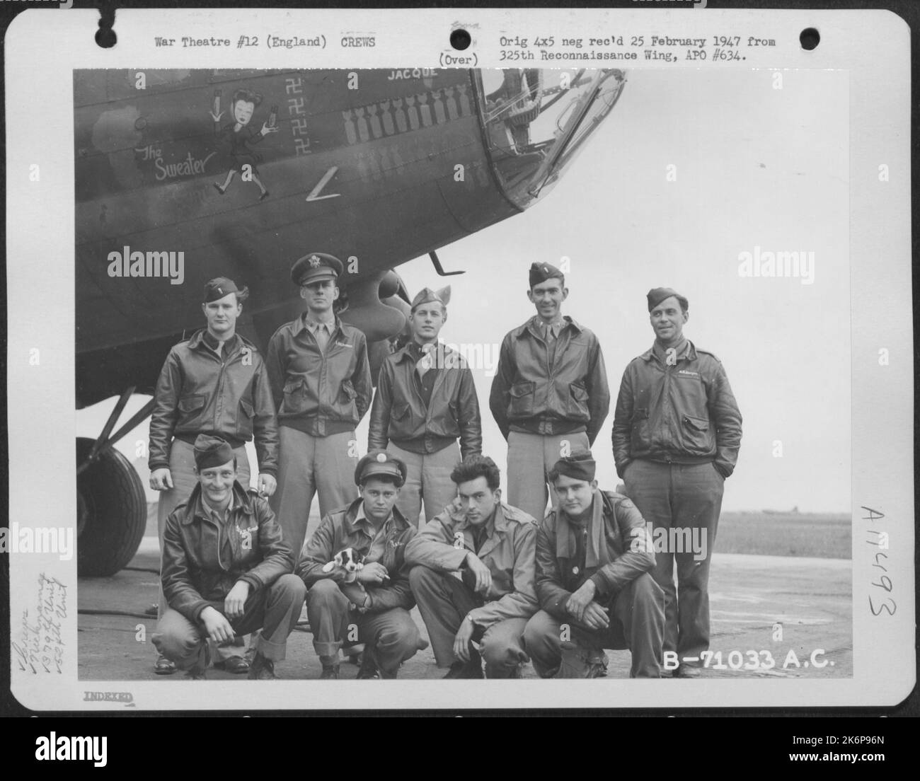 A Crew Of The 524Th Bomb Squadron, 379Th Bomb Group Pose Beside The ...