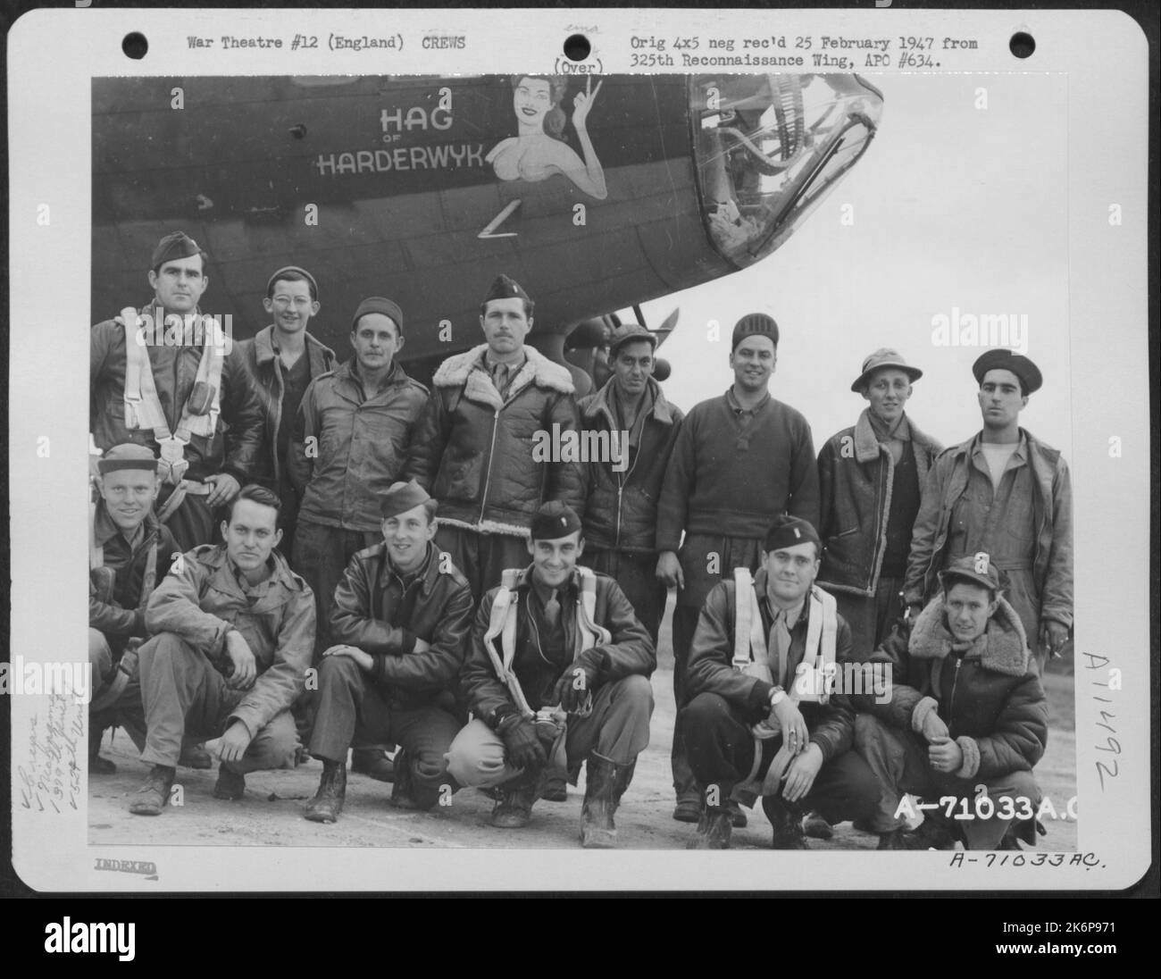 A Crew Of The 524Th Bomb Squadron, 379Th Bomb Group Pose Beside The ...