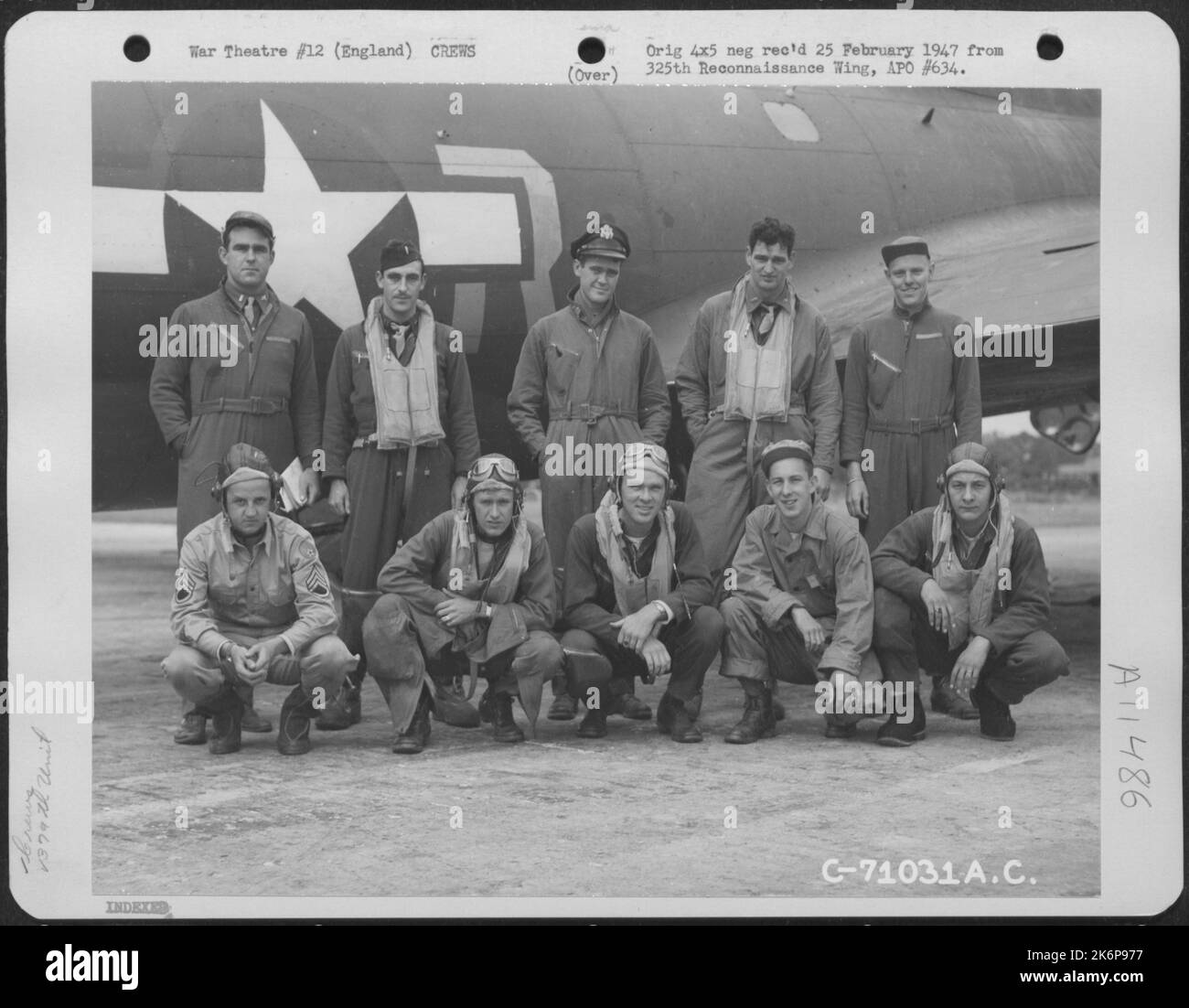 A Crew Of The 379Th Bomb Group Poses Beside The Boeing B-17 "Flying ...