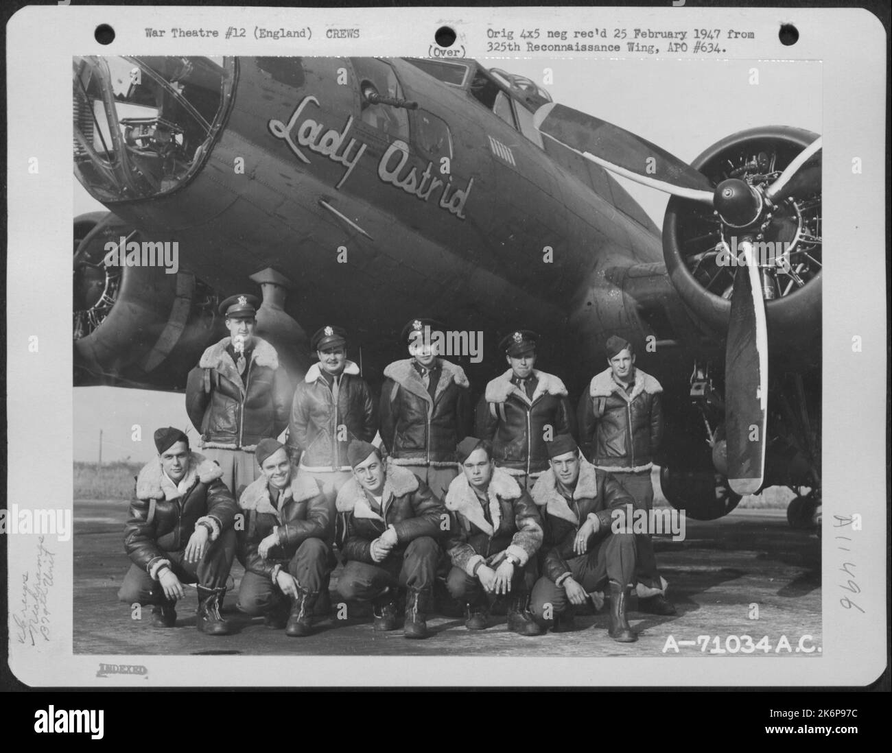A Crew Of The 379Th Bomb Group Pose Beside The Boeing B-17 "Flying ...
