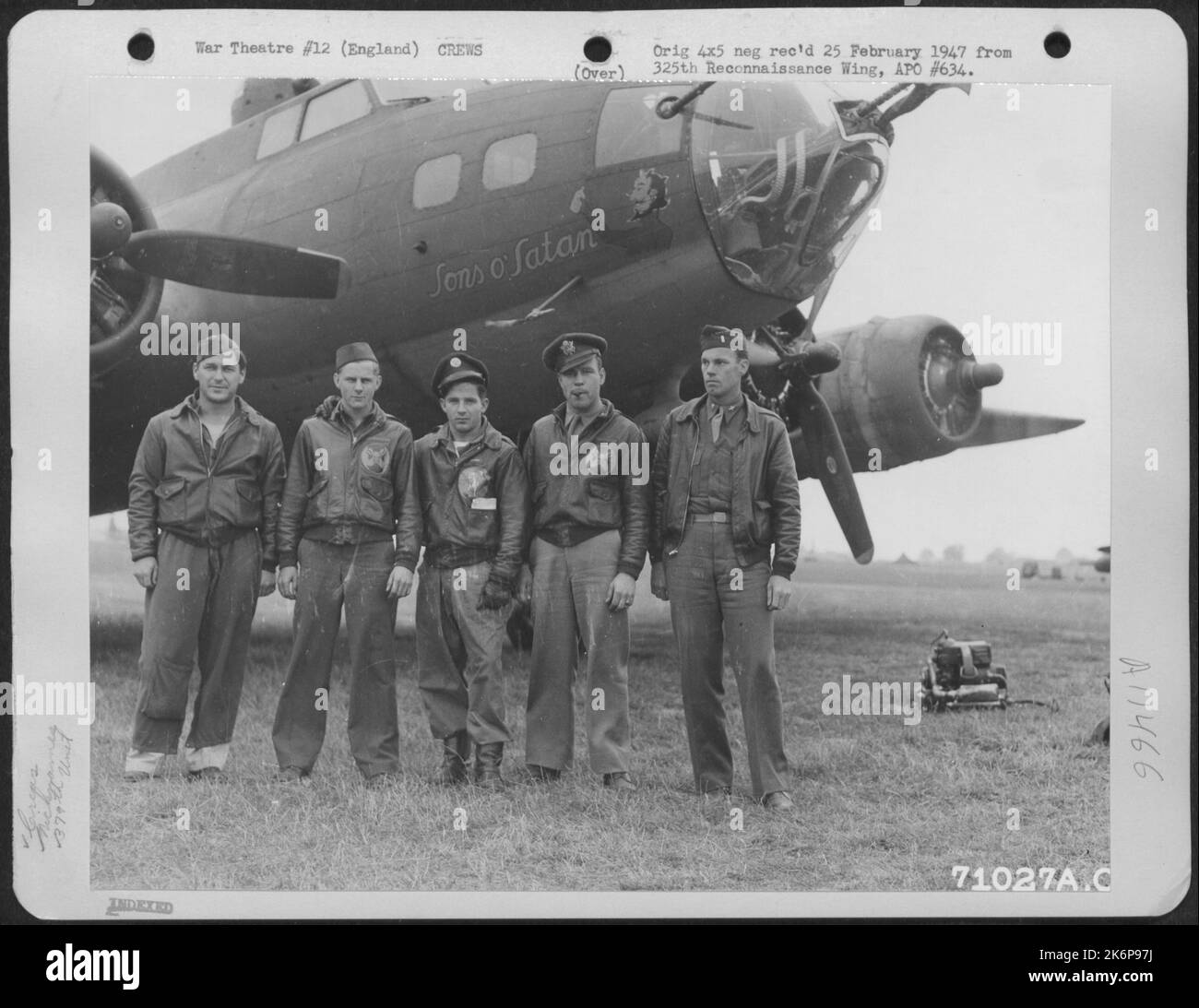 A Crew Of The 379Th Bomb Group Poses Beside A Boeing B-17 "Flying ...