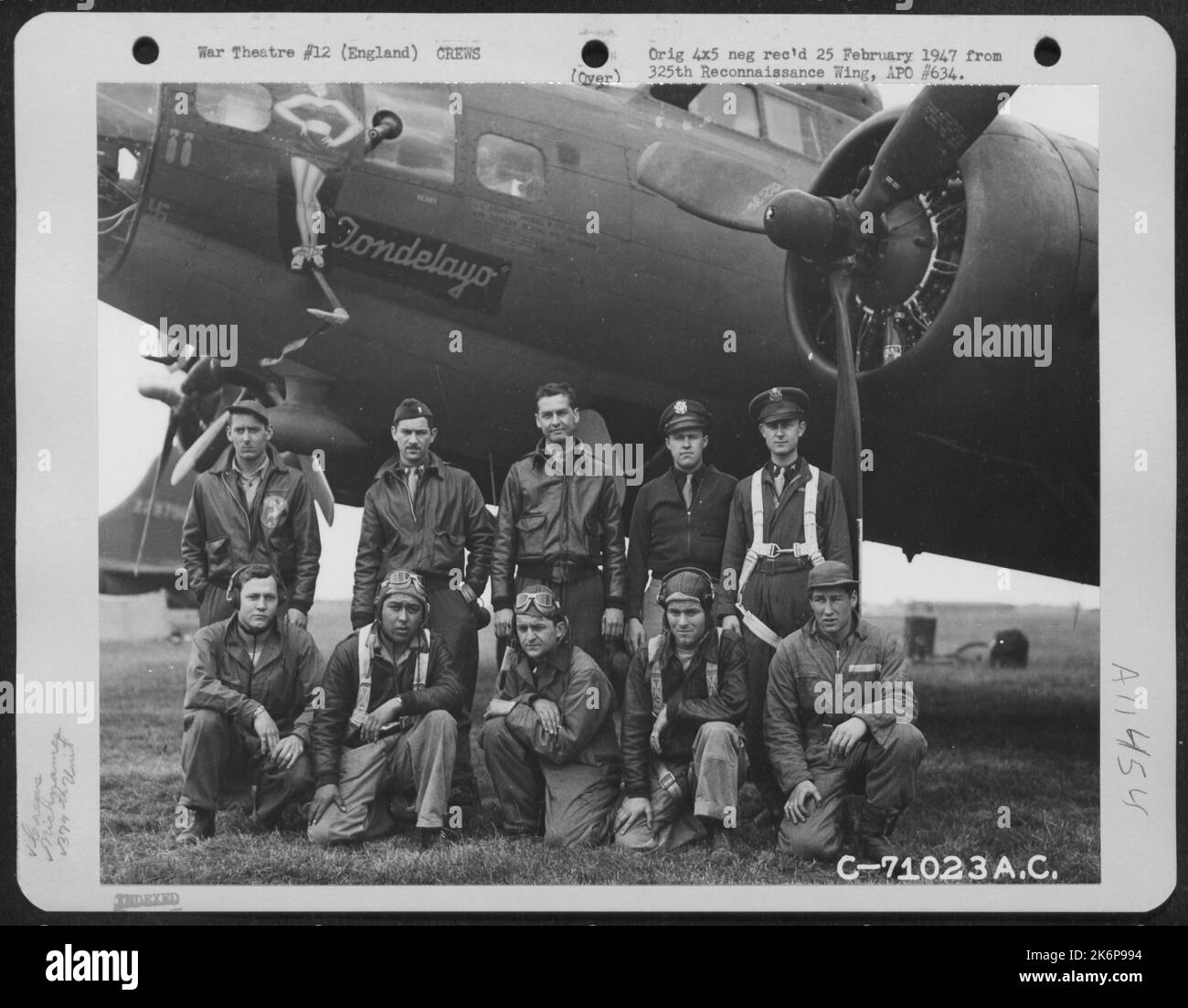 A Crew Of The 379Th Bomb Group Poses Beside A Boeing B-17 "Flying ...