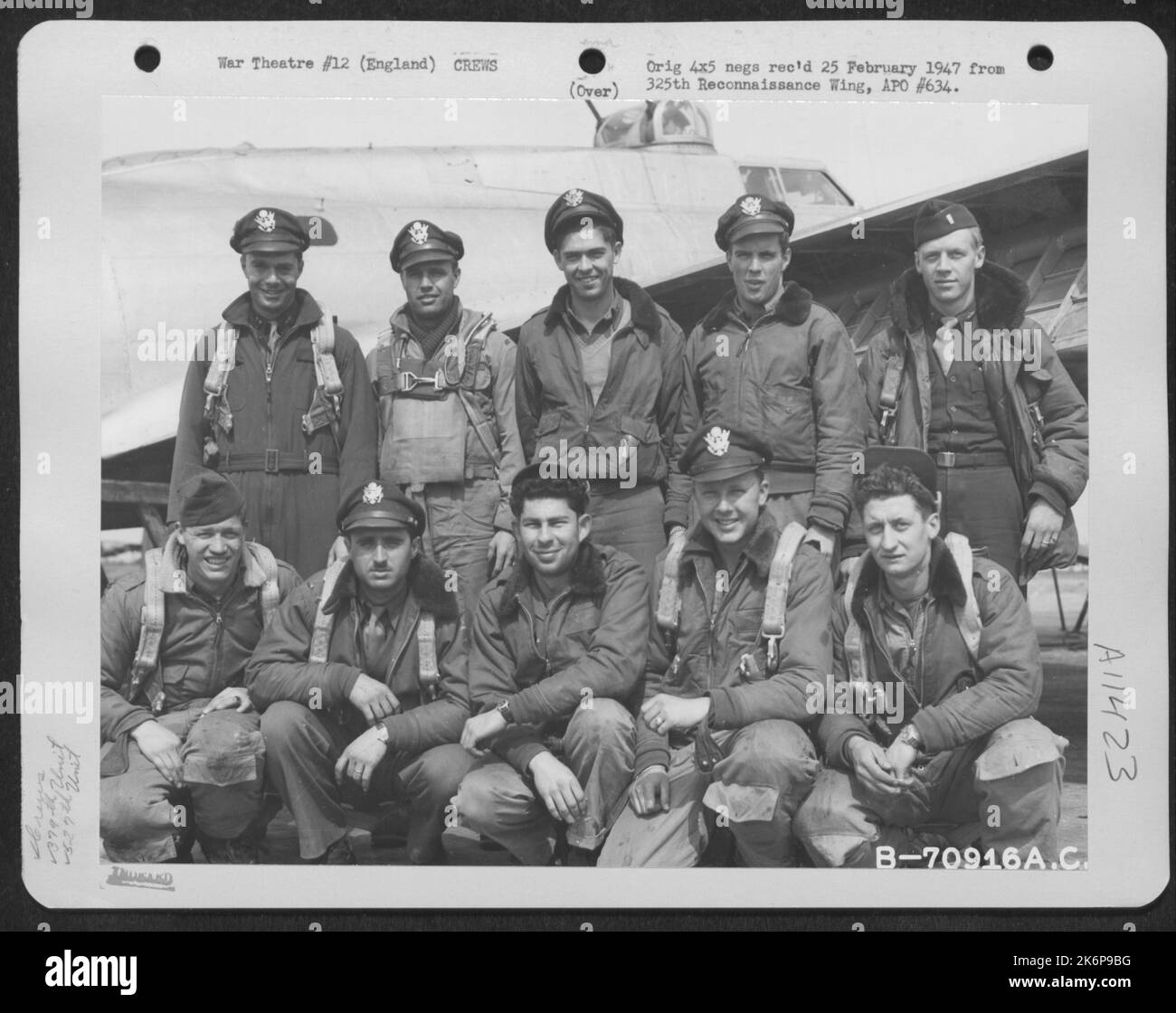 A Crew Of The 527Th Bomb Squadron, 379Th Bomb Group Poses In Front Of A ...