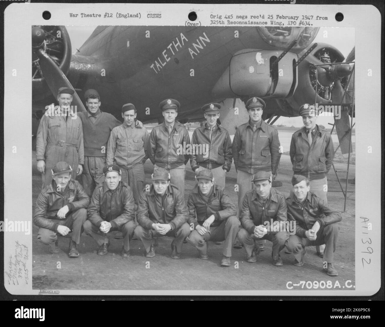 A Crew Of The 525Th Bomb Squadron, 379Th Bomb Group Pose In Front Of A ...