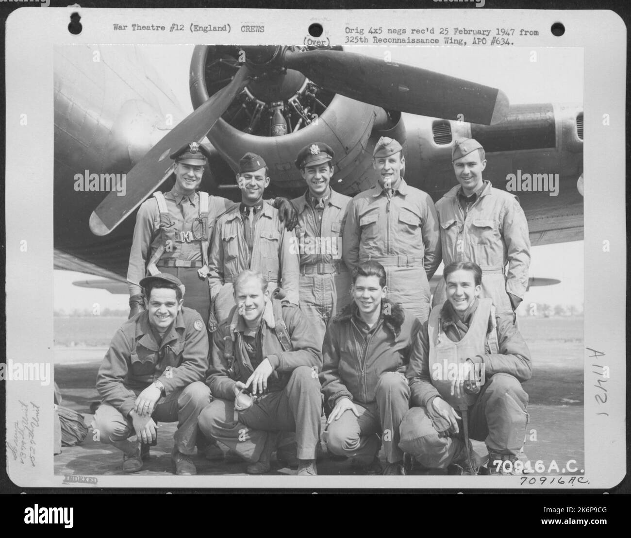 A Crew Of The 527Th Bomb Squadron, 379Th Bomb Group Poses In Front Of A ...