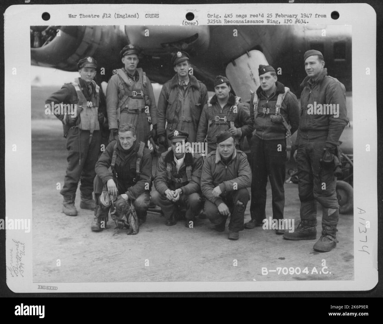 Capt. Walker And Crew Of The 379Th Bomb Group Pose Beside A Boeing B-17 ...