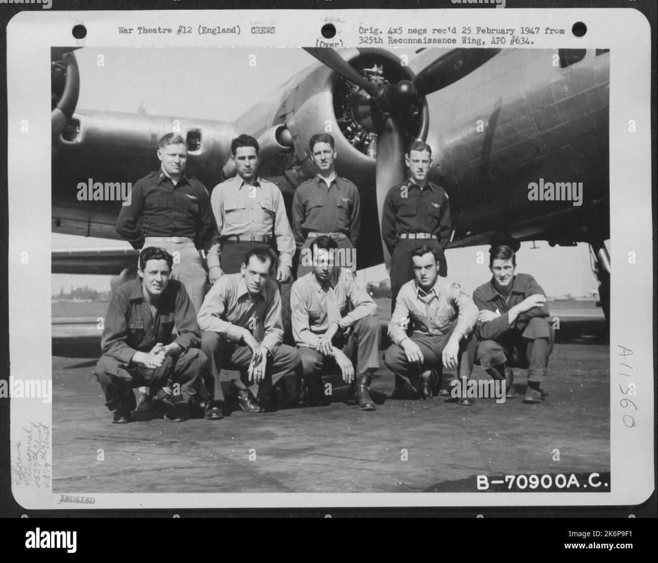 Lt. Davis And Crew Of The 527Th Bomb Squadron, 379Th Bomb Group Pose ...