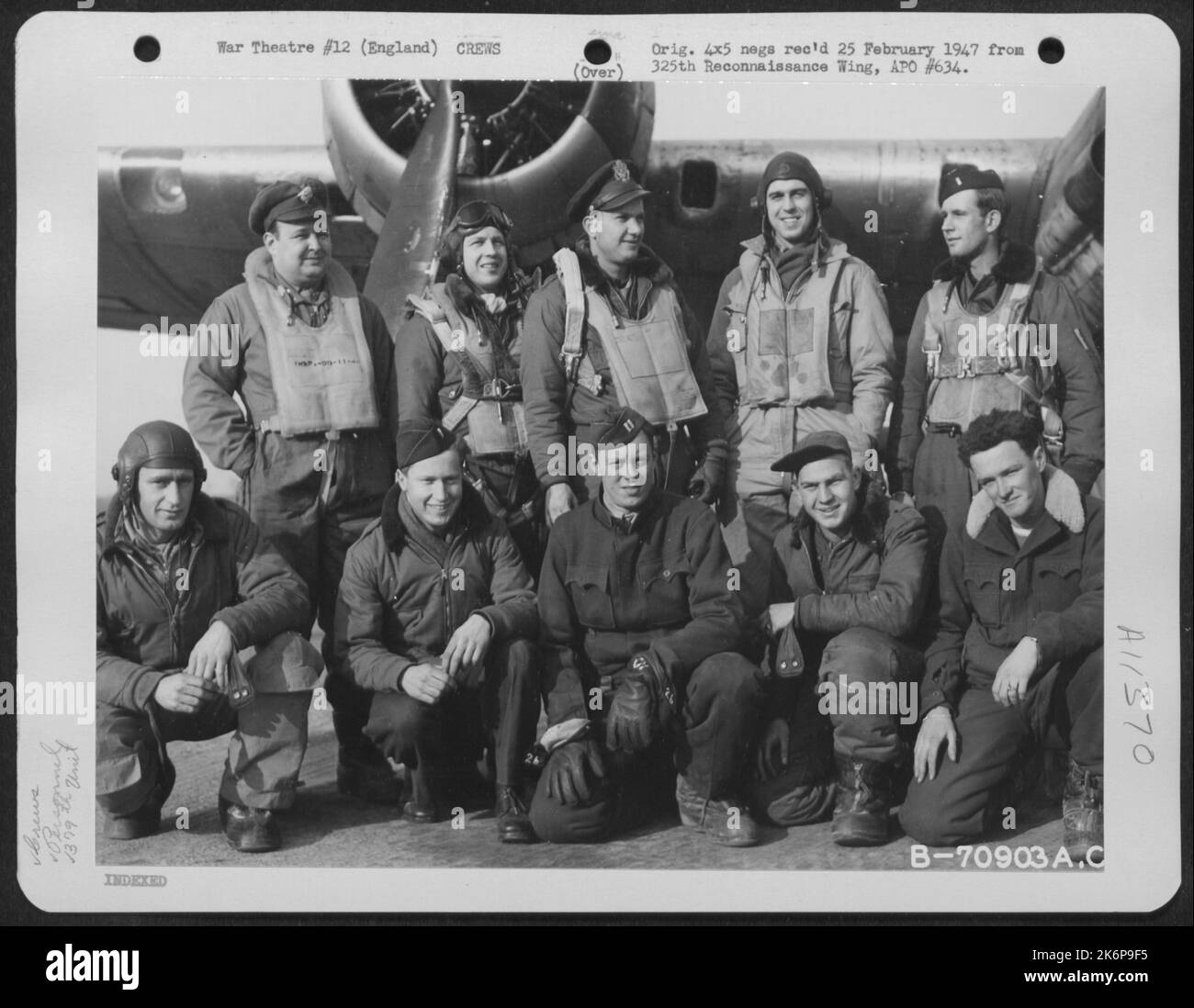 Colonel Lyle And Crew Of The 379Th Bomb Group Pose Beside A Boeing B-17 ...