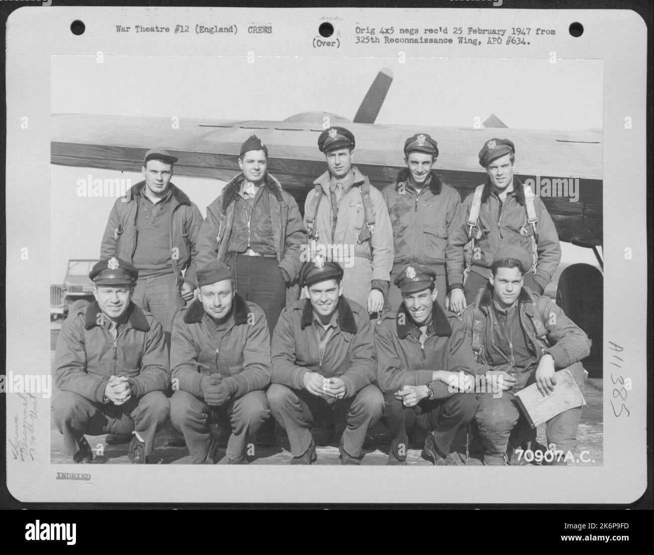 Major Layton And Crew Of The 379Th Bomb Group Pose In Front Of A Boeing ...