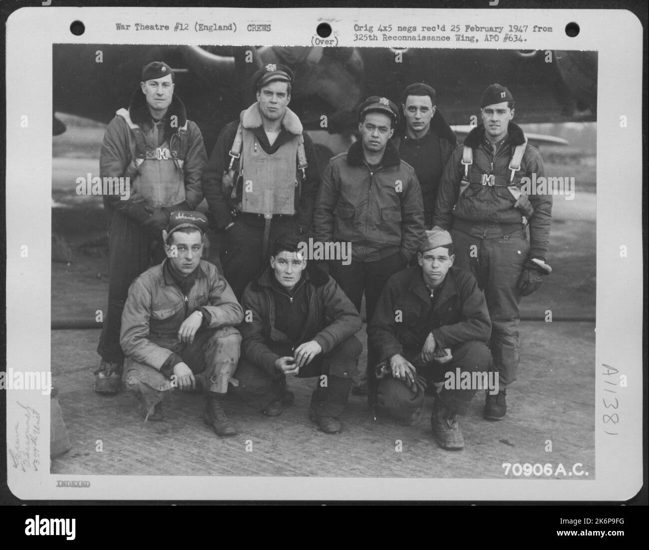 Capt. Mccabe And Crew Of The 379Th Bomb Group Pose In Front Of A Boeing ...