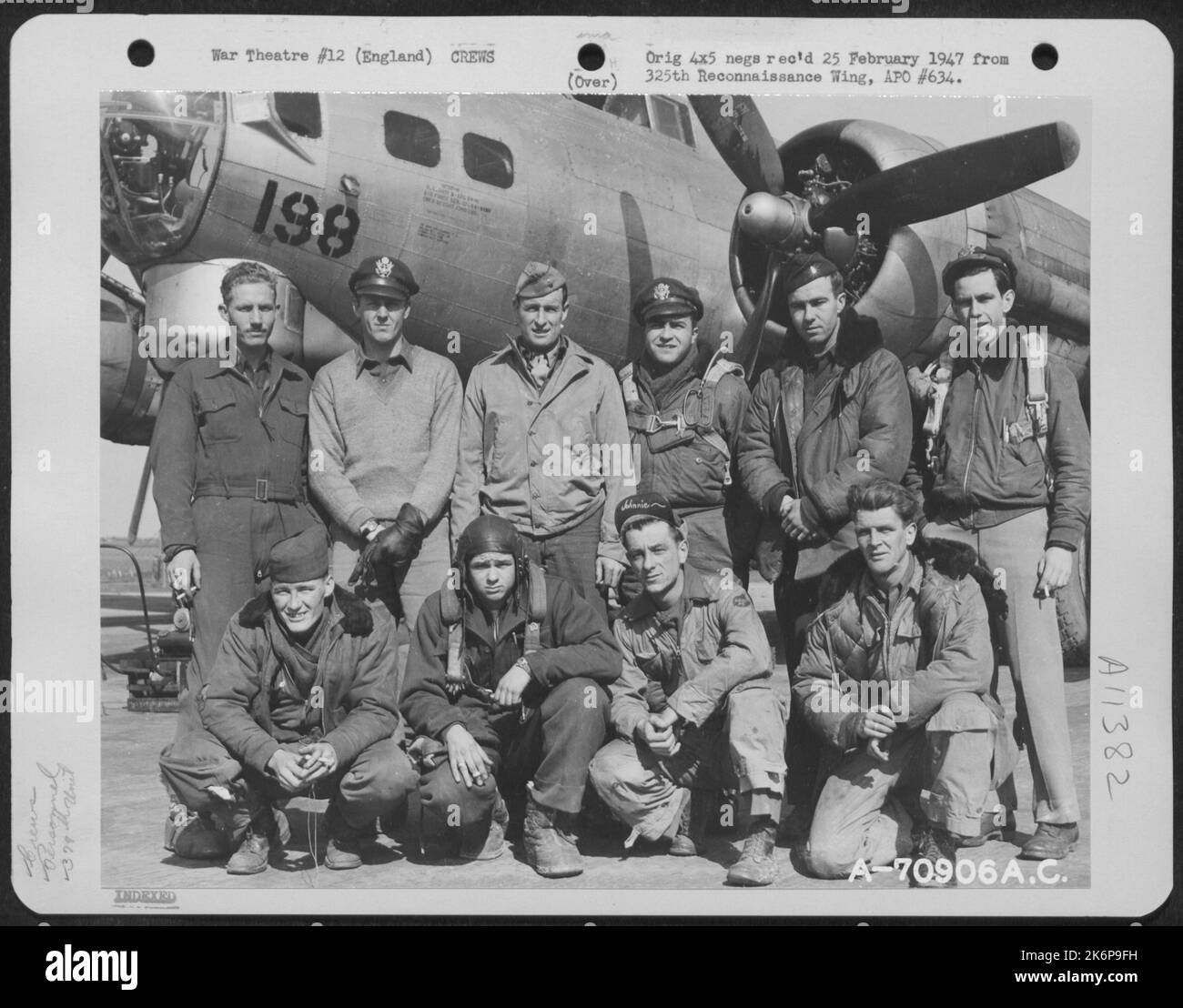 Lt. Moates And Crew Of The 379Th Bomb Group Pose In Front Of A Boeing B ...