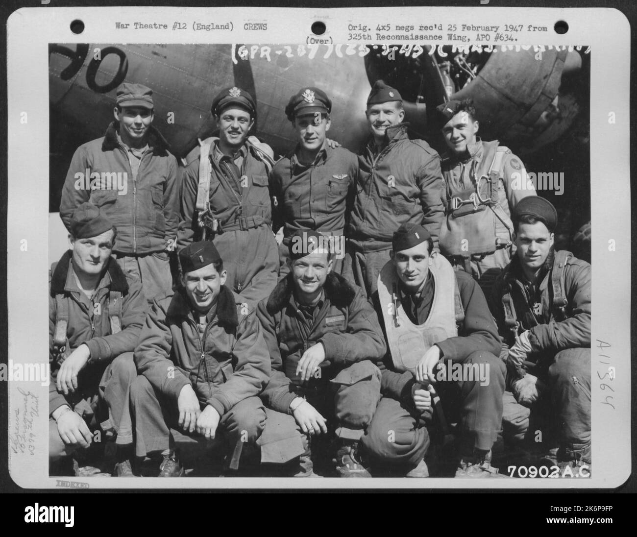 Major Murray And Crew Of The 379Th Bomb Group Pose Beside A Boeing B-17 ...