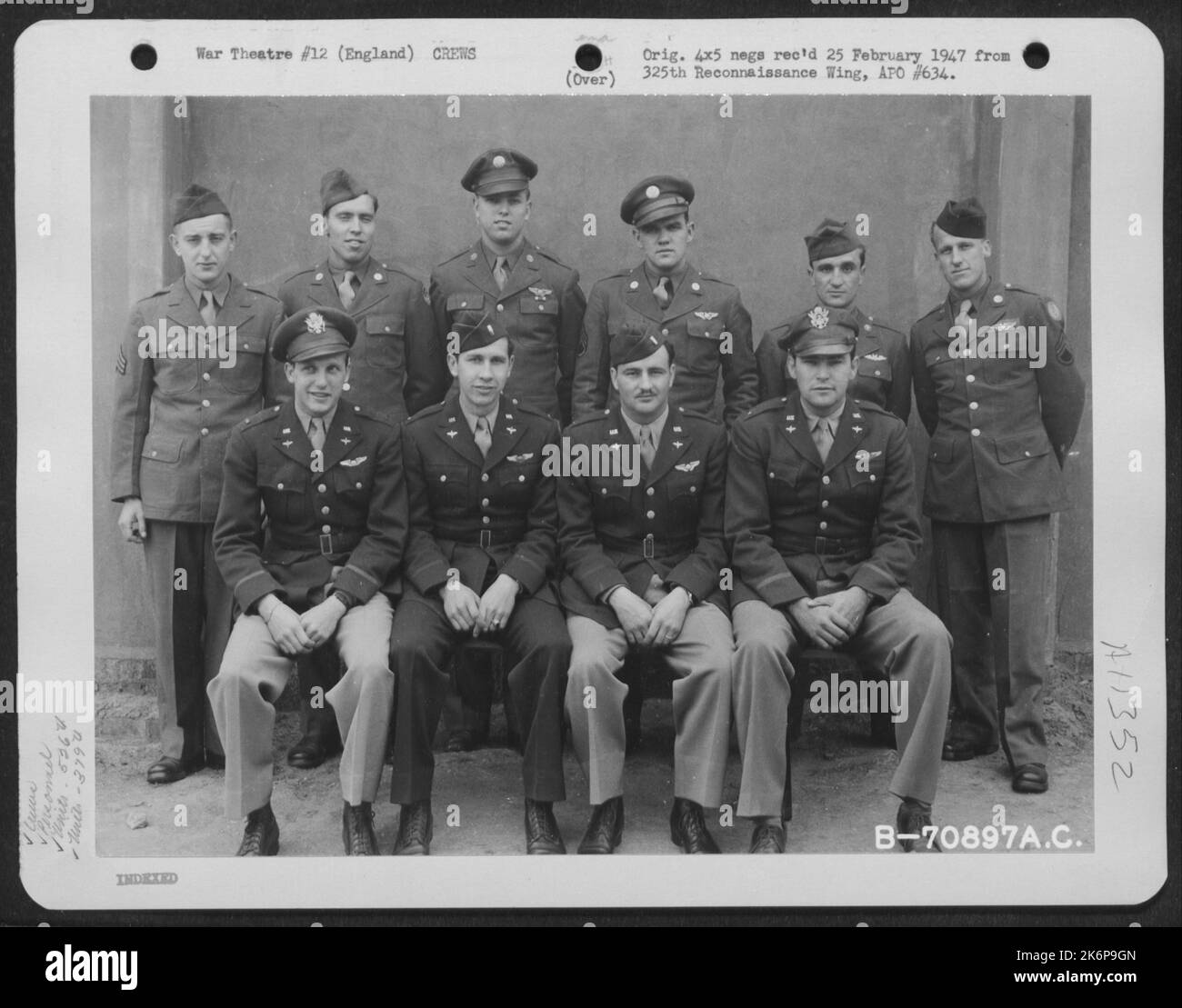 Lt. Miller And Crew Of The 526Th Bomb Squadron, 379Th Bomb Group Pose ...