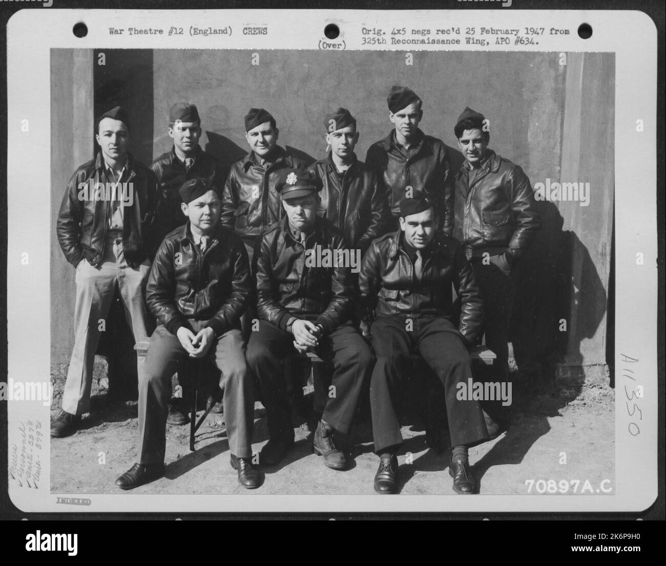 Lt. Vickers And Crew Of The 527Th Bomb Squadron, 379Th Bomb Group Pose ...
