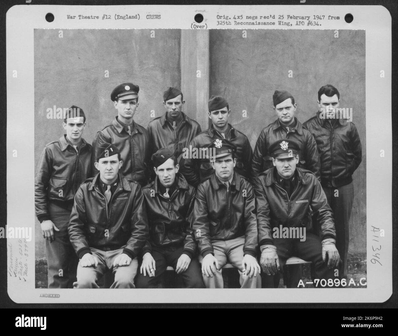 Lt. Gease And Crew Of The 527Th Bomb Squadron, 379Th Bomb Group Pose ...