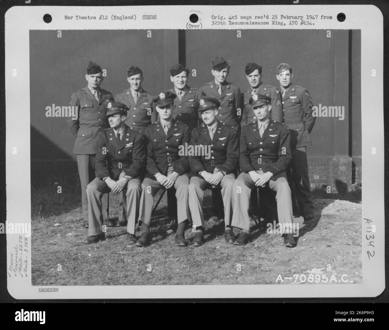 Lt. Towers And Crew Of The 527Th Bomb Squadron, 379Th Bomb Group Pose ...