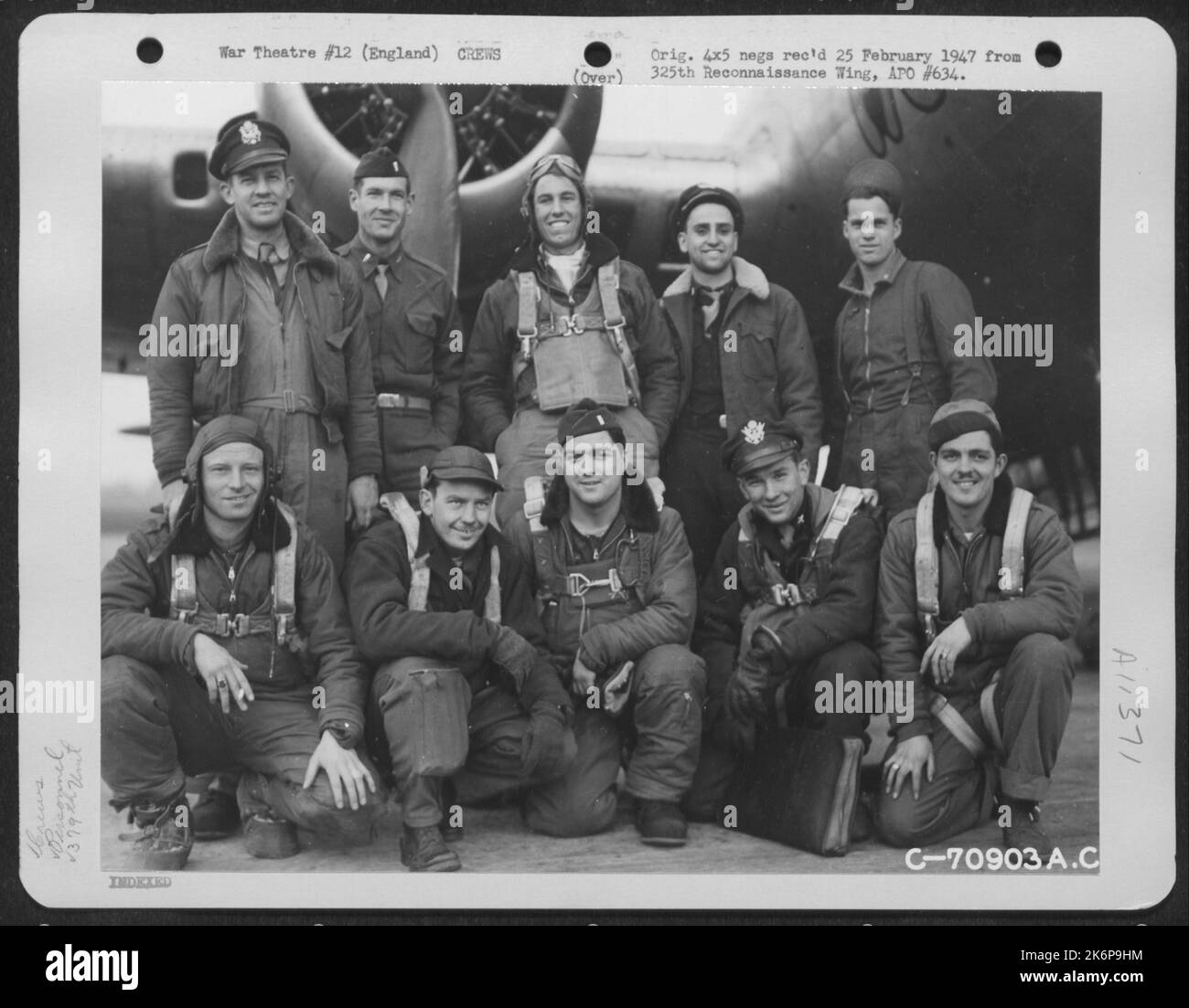 Lt. Walker And Crew Of The 379Th Bomb Group Pose Beside A Boeing B-17 ...