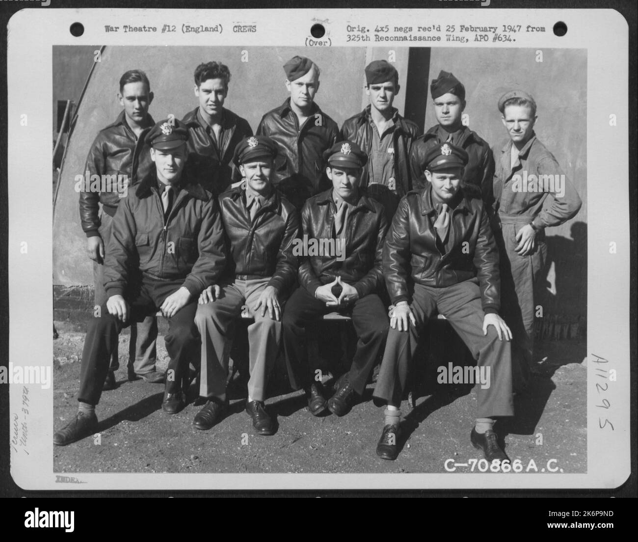 A Crew Of The 379Th Bomb Group, Poses For The Photographer At An 8Th ... A Crew Of The 379Th Bomb Group, Poses For The Photographer At An 8Th ...