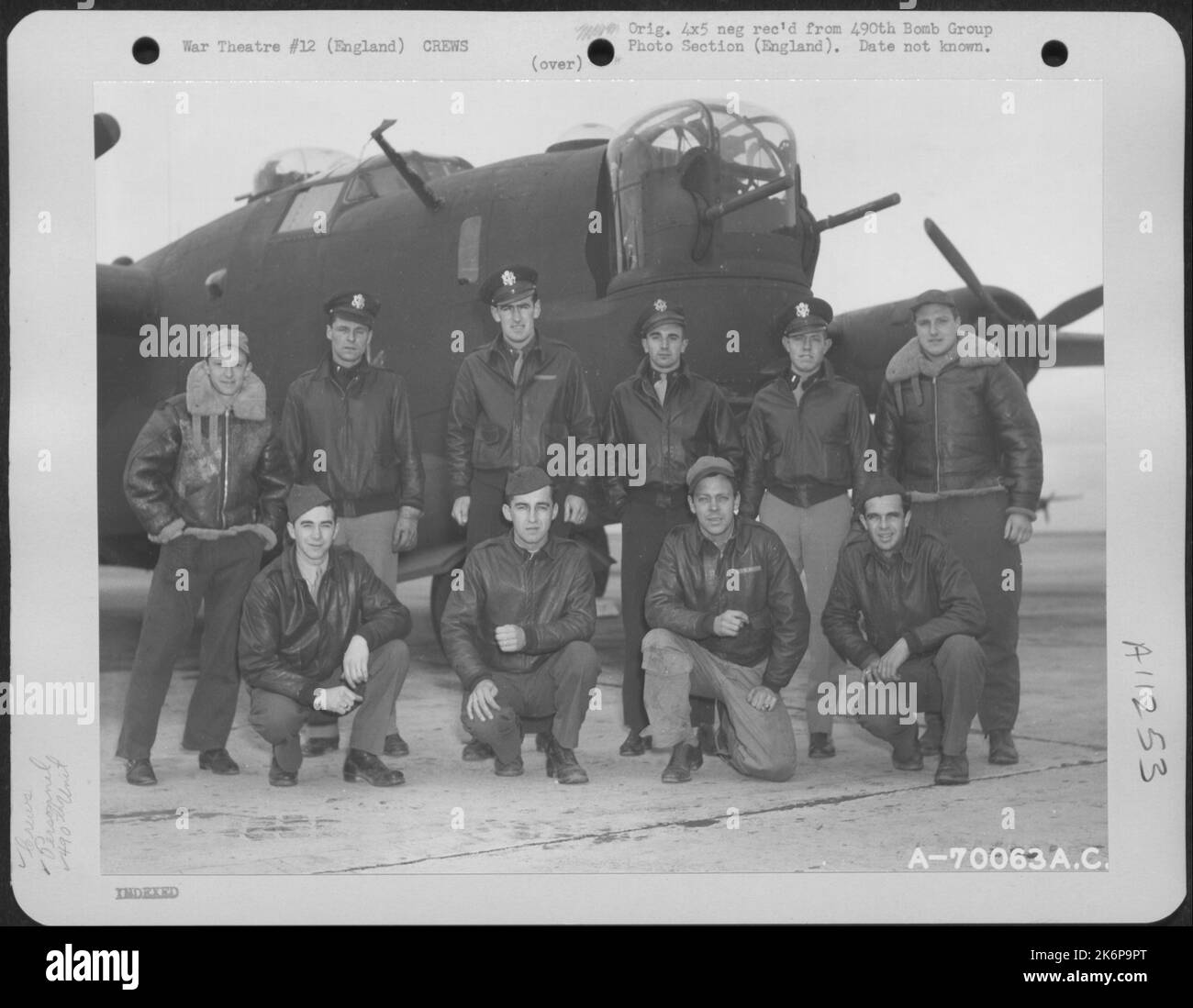 Lt. Blankenbecler And Crew Of The 490Th Bomb Group Pose Beside Their ...