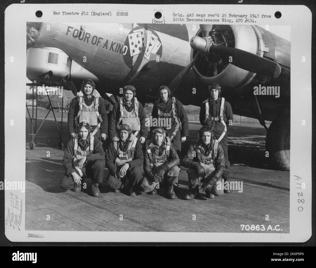 A Crew Of The 527Th Bomb Squadron, 379Th Bomb Group, Poses Beside Its ...