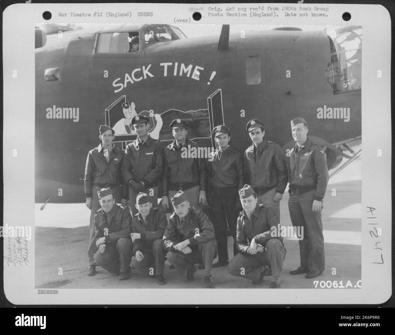 Lt. Comode And Crew Of The 490Th Bomb Group Pose Beside Their ...