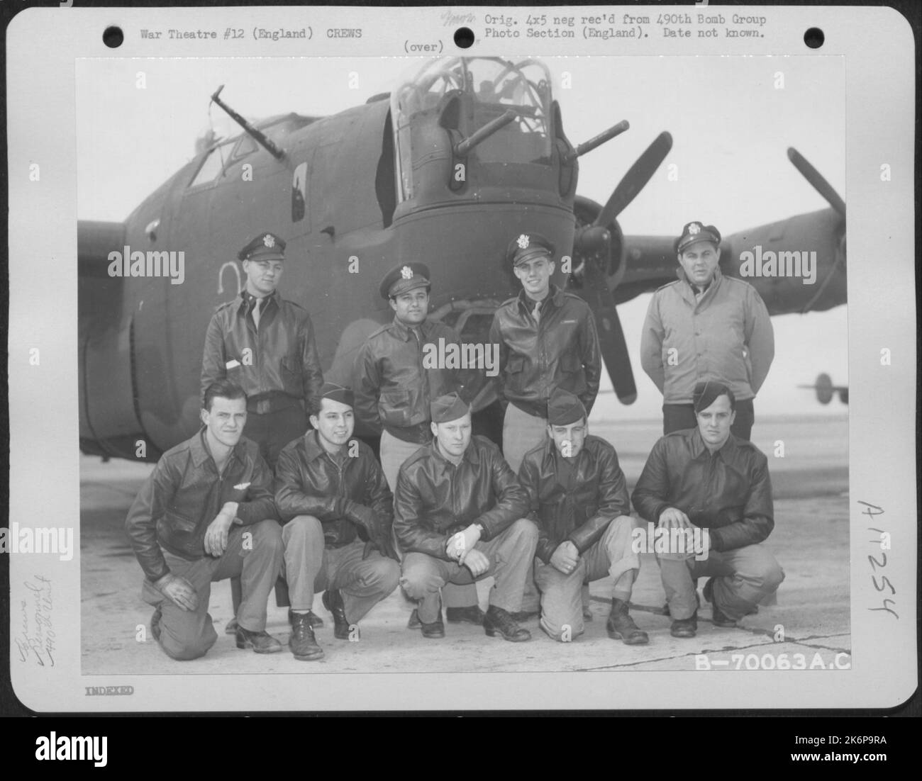 Lt. Donahey And Crew Of The 490Th Bomb Group Pose Beside Their ...