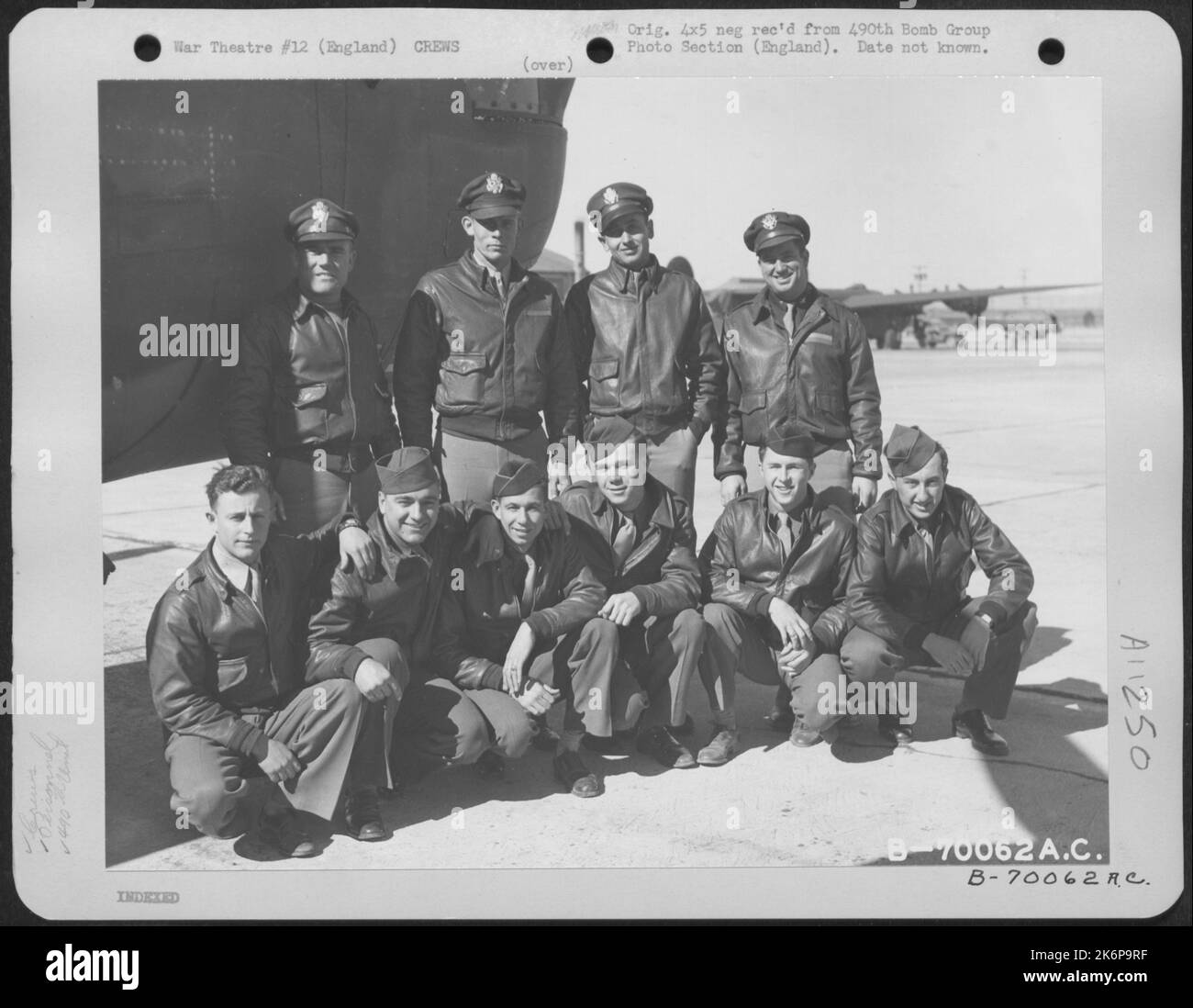 Lt. Cavin And Crew Of The 490Th Bomb Group Pose Beside Their ...