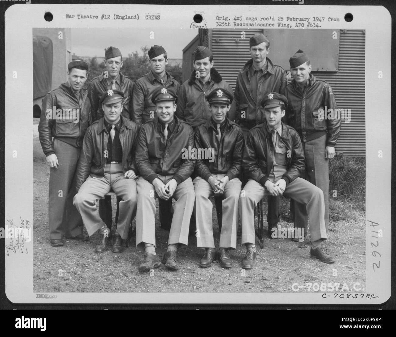 Lt. White And Crew Of The 525Th Bomb Squadron, 379Th Bomb Group, Pose ...