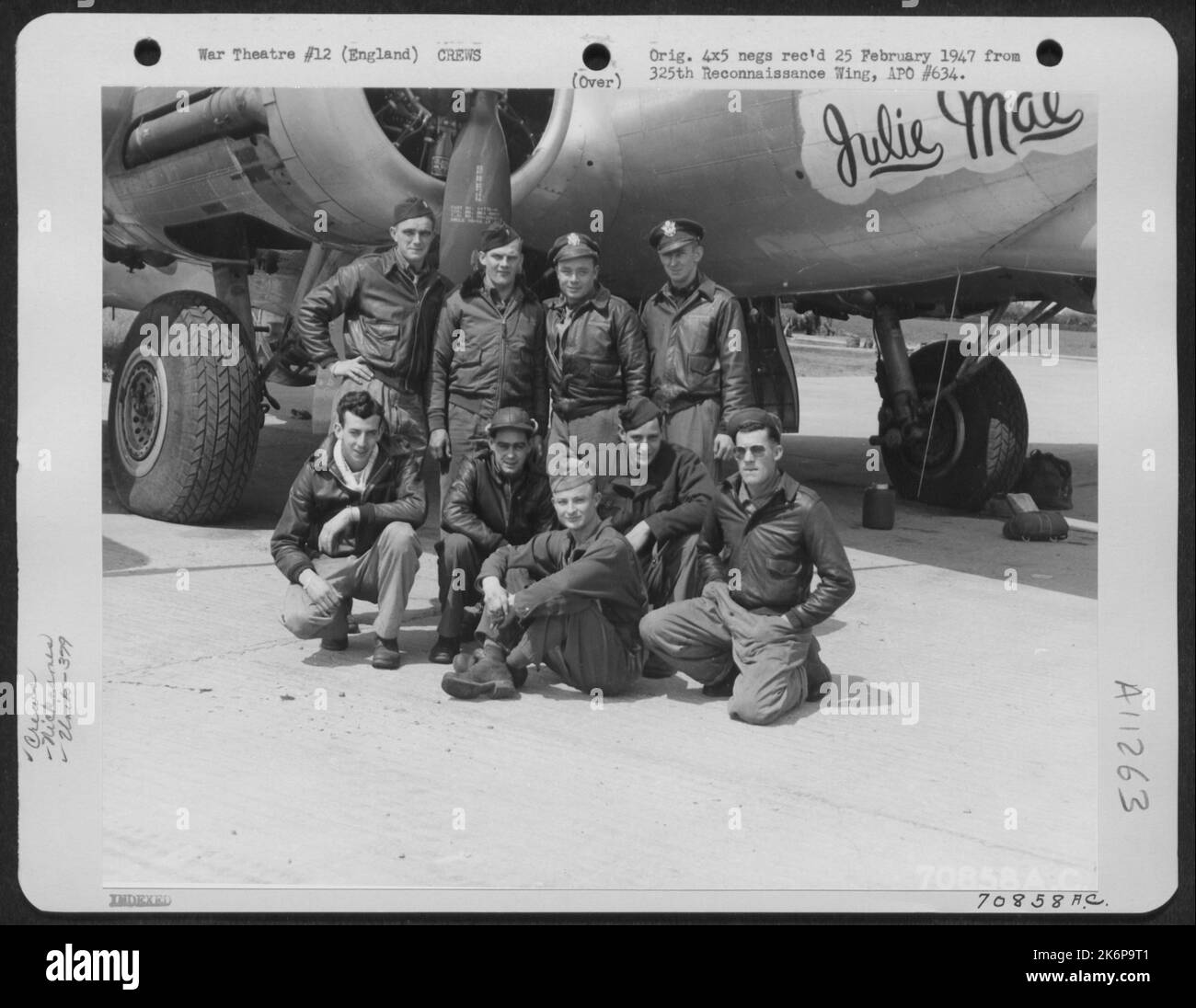 A Crew Of The 379Th Bomb Group Poses Beside Their Boeing B-17 "Flying ...