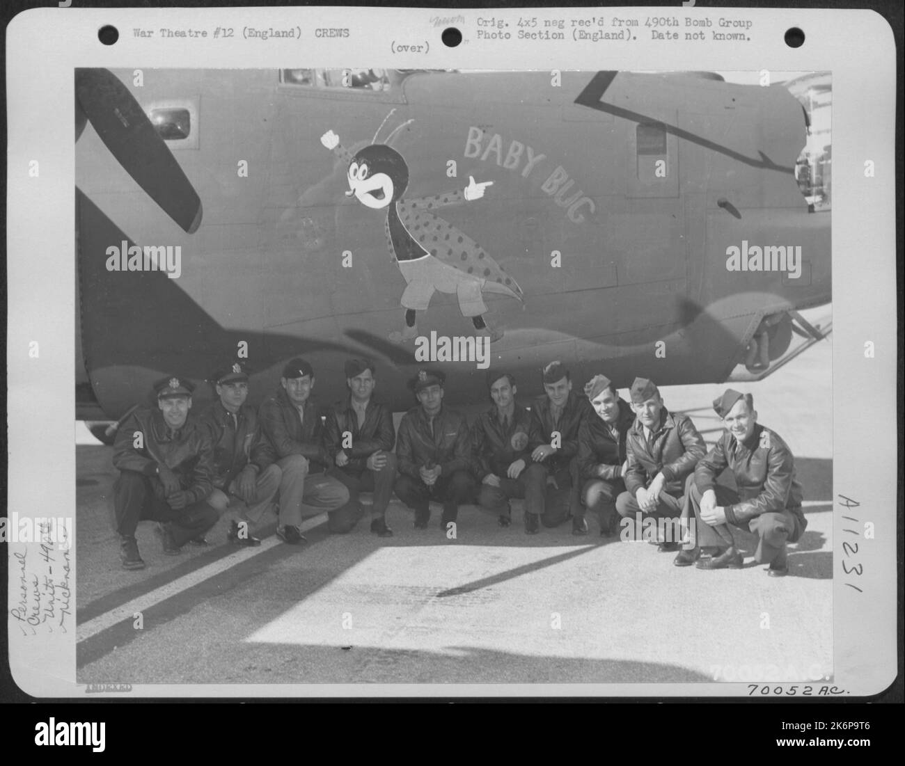 Capt. Coleman And Crew Of The 490Th Bomb Group Pose Beside Their ...