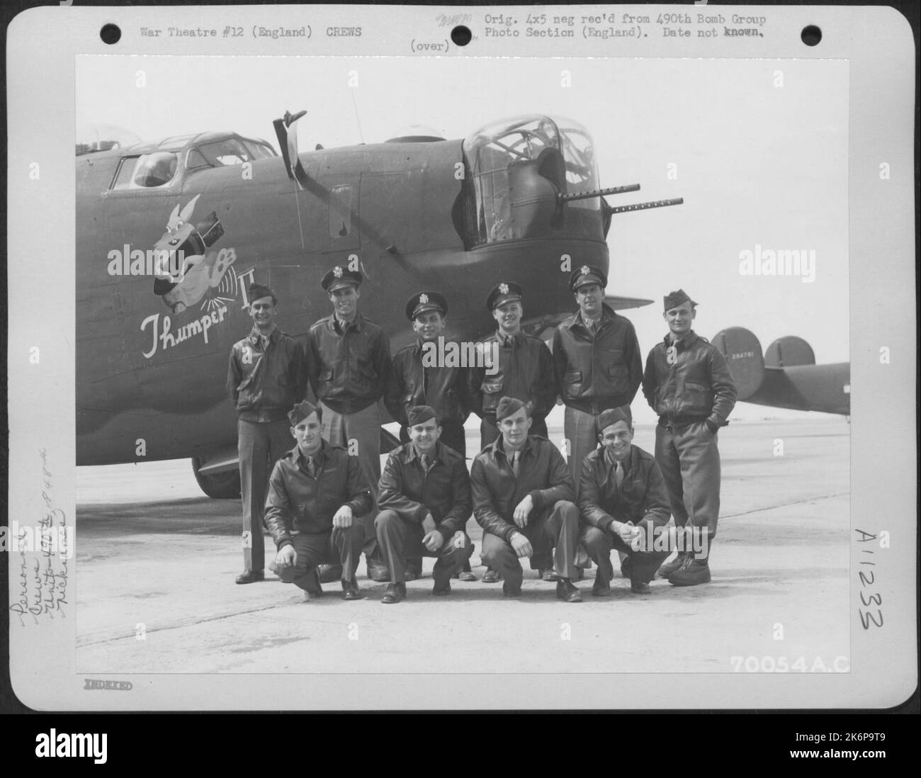 Lt. Cosby And Crew Of The 848Th Bomb Squadron, 490Th Bomb Group Pose ...