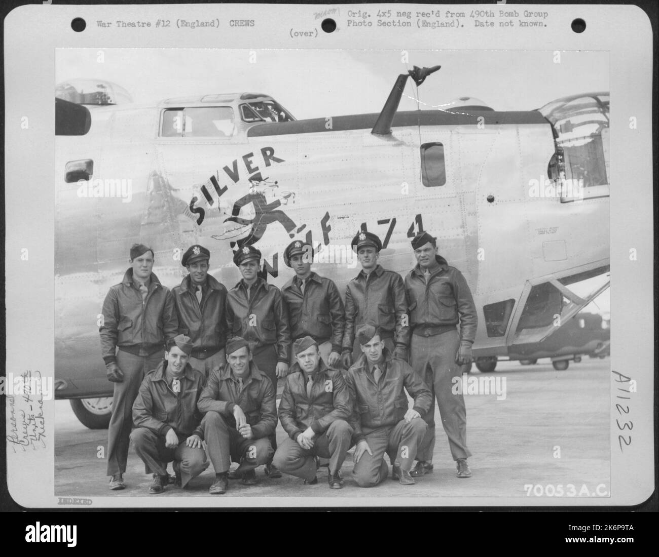Lt. Kilpatrcik And Crew Of The 490Th Bomb Group Pose Beside Their ...