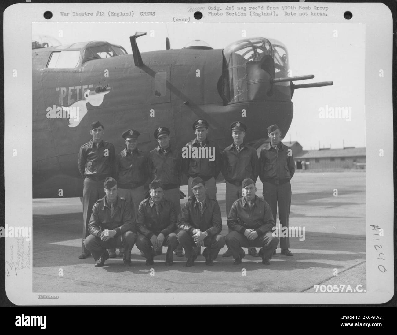 Lt. Bray And Crew Of The 490Th Bomb Group Pose Beside Their ...