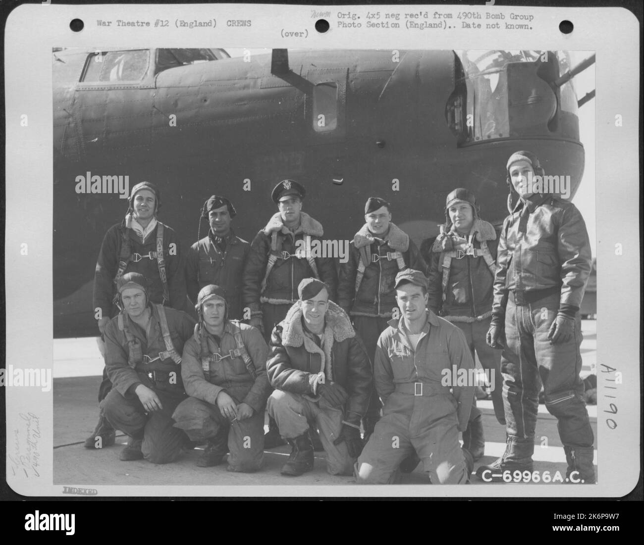 Lt. Waldorf And Crew Of The 490Th Bomb Group Pose Beside Their ...