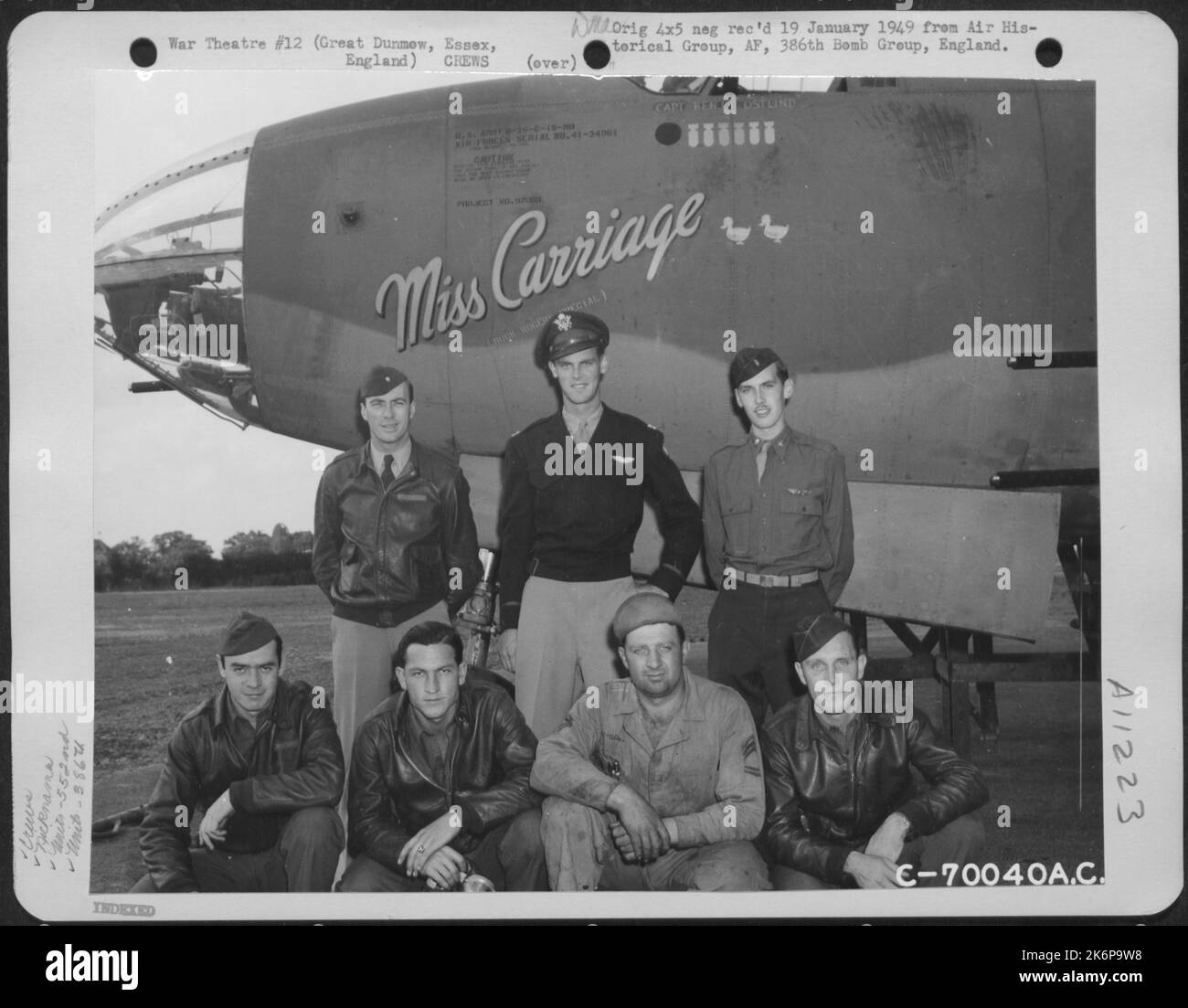 Crew Of A Martin B-26 "Miss Carriage" Of The 552Nd Bomb Squadron, 386Th ...